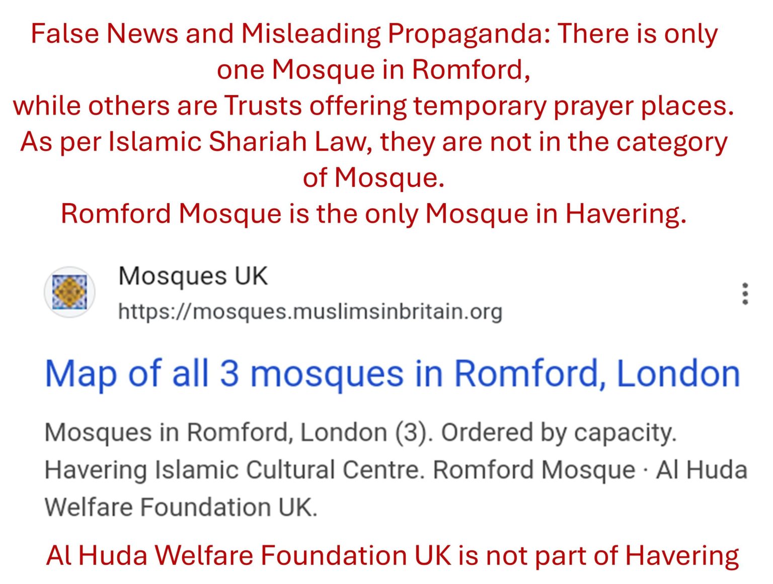 Romford Mosque, Quran and Islamic classes, Friday Prayer