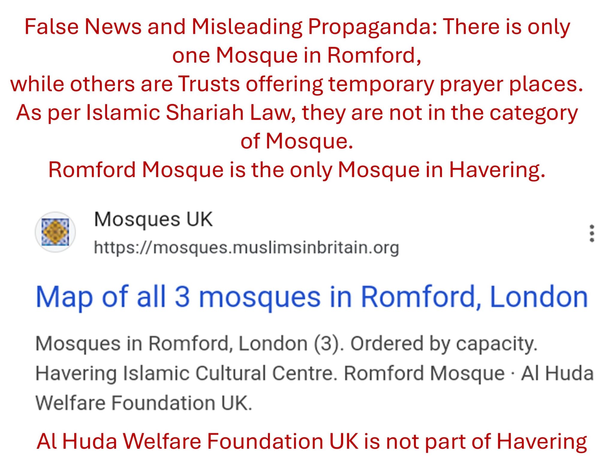Romford Mosque, Quran and Islamic classes, Friday Prayer